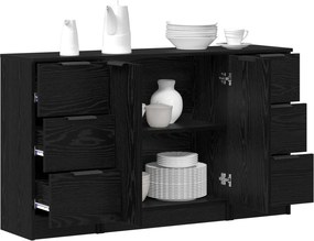Servírovací skříň 3 ks Černý dub 121 x 30 x 70 cm 3332544