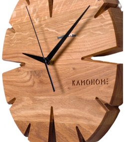 Kamohome Dřevěné nástěnné hodiny APUS Průměr hodin: 40 cm, Materiál: Dub