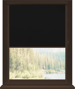 Dekodum Termoizolační roleta v hnědé kazetě, barva látky Black Silver Šířka (cm): 41, Výška (cm): Standardní (do 150 cm), Strana mechanismu: Levá