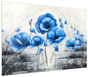 Obraz modrých vlčích máků (100x70 cm)