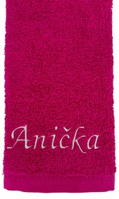 Malý růžový ručník s vlastním textem 30 x 50 cm