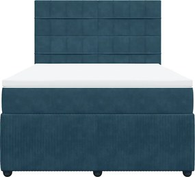 Box spring postel s matrací modrá 140 x 190 cm samet 3294638