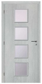 Solodoor Interiérové dveře Etta 4, 70 L, 750 × 1985 mm, fólie, levé, Earl Grey, prosklené