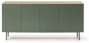 Zelená komoda Teulat Arista, šířka 165 cm
