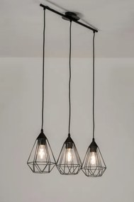 Závěsné industriální svítidlo nad jídelní stůl Signature Crystal Nero Trio