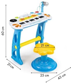 Bestent Dětský klavír s mikrofonem a taburetkou Flower Yellow