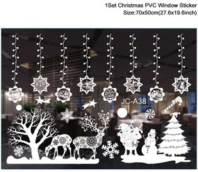 Vánoční dekorace - samolepky na okno s vánočními motivy (19-35) Barva: 26