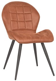 LABEL51 Koňaková jídelní židle Sil, mikrovlákno/kov
