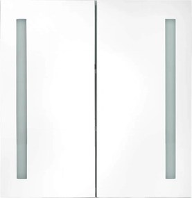 LED koupelnová skříňka se zrcadlem bílá a dub 62 x 14 x 60 cm 326523