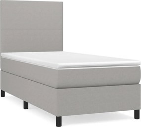 Box spring postel s matrací světle šedá 80 x 200 cm textil 3141569