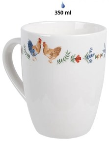 Hrnek s kohoutkem a slepičkou Chicken and Rooster - 12*8*10 cm / 350 ml