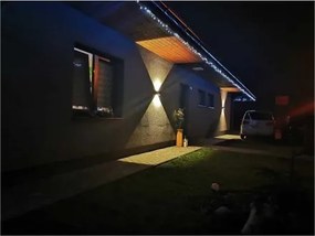 Venkovní nástěnné LED svítidlo MANTRA DAVOS černá 3000K IP54 2x6W stmívatelné