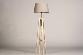 Stojací designová lampa Paola Taupe and Natur Wood