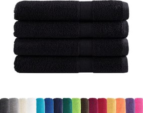 Premium ručníky SOLUND 4 ks černé 100 x 200 cm 600 g/m² 137438