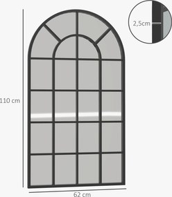 HOMCOM nástěnné zrcadlo šatní zrcadlo 110 x 62 cm zrcadlo do předsíně s kovovým rámem závěsné zrcadlo do obývacího pokoje zrcadlo do ložnice černé | …