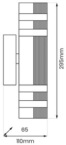 Exteriérové ​​nástěnné svítidlo Vini, 1x skleněné/černé hliníkové stínítko, (29,5 cm)