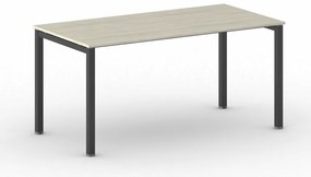 Jednací kancelářský stůl PRIMO SQUARE, 160x80 cm, černá podnož, dub přírodní