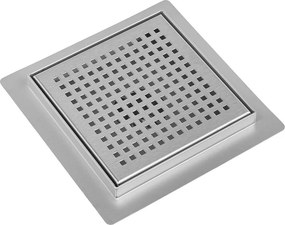 BPS-koupelny Čtvercový sprchový odtokový žlab DL08-QUBE-G3  15x15 cm, satén