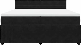 Box spring postel s matrací černá 200x200 cm samet 3287832