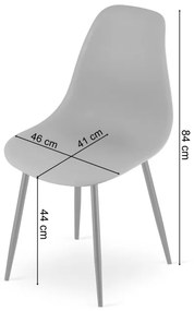 Jídelní stůl ADRIA bílý / hnědý se čtyřmi židlemi WAT bílé / hnědé