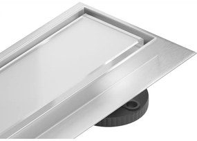 Mexen Flat MGW lineární odtok 50 cm, Bílé sklo - 1027050-15