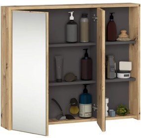 Zrkadlová skříňka VAMI W90 2D 3P LO artisan dub / grafitová