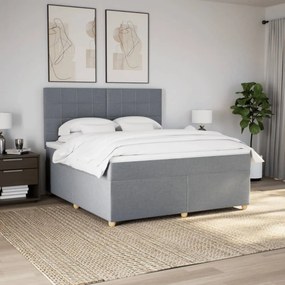 Box spring postel s matrací světle šedá 180 x 200 cm textil 3293659