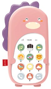 Aga4Kids Dětský telefon dinosaurus Růžový