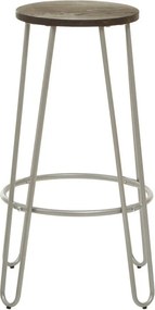 Barová stolička z jilmového dřeva ve stříbrné barvě/v přírodní barvě (výška sedáku 75 cm) District – Premier Housewares