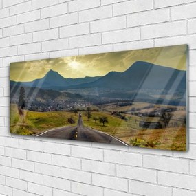 akrylový obraz Cesta Hora Krajina 125x50 cm
