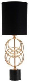 Stolní lampa s textilním stínidlem v černo-zlaté barvě (výška 58,5 cm) Circly – Mauro Ferretti