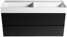Sapho Filena koupelnová skříňka pod dvojumyvadlo 118 x 51,5 x 43 cm černá mat strip FID1212BS