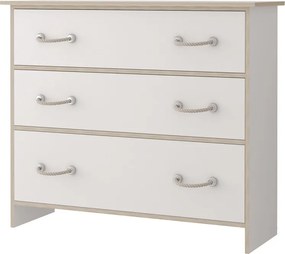 IDZ Komoda KOSMO 3S 02, 108 cm Bílá/Dub Sonoma