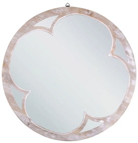Kulaté nástěnné zrcadlo ø 60 cm světlé dřevo MONCLOVA Beliani