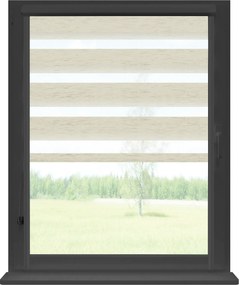 Dekodum Roleta den a noc v antracitové kazetě premium, barva látky Béžová Šířka (cm): 48, Výška (cm): Balkonová (do 200 cm), Strana mechanismu: Práva