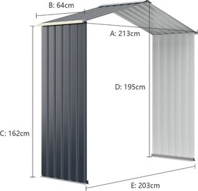 Costway Venkovní rozšiřovací sada pro kovovou kůlnu Rozšířená