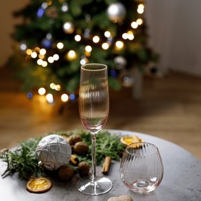 Sklenice na šampaňské, set 6 ks, 280 ml, růžová, CELESTE TYP 1