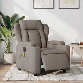 Elektrické masážní polohovací křeslo taupe textil 3204478