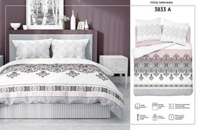 Detexpol Bavlněné povlečení 220x200 Glamour bílé růžové ornamenty orientální 3833 A Bavlna 88