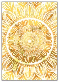 Malvis ® Obraz mandala zlaté slunce Velikost (šířka x výška): na výšku - 100x150 cm