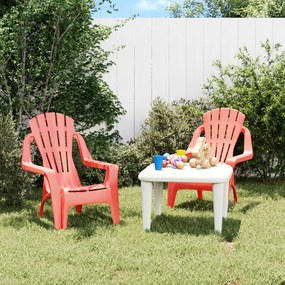 vidaXL Zahradní židle 2 ks pro děti 37x34x44 cm PP vzhled dřeva [364738] Barva: Červená