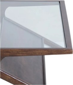Konferenční stolek se skleněnou deskou v tmavě přírodní barvě 70x112 cm Yuki – Light &amp; Living