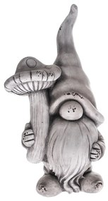 Šedá dekorace Dakls Mushroom Gnome, výška 44,5 cm