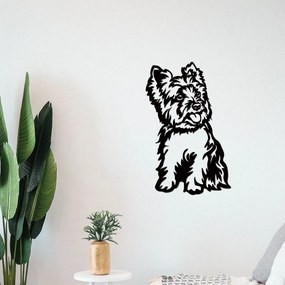 dřevo života Dřevěná dekorace psa Jorkšírský teriér Rozměry (cm): 25x45, Barevný vzor: Černá