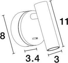Nástěnné LED svítidlo NOVA LUCE CLIP 3W 3000K bílé s vypínačem 9030201