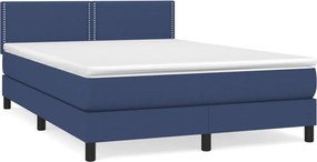 Box spring postel s matrací modrá 140x200 cm textil 3139983