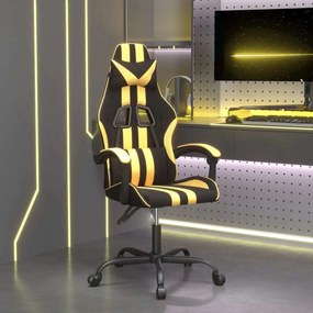 vidaXL Otočná herní židle umělá kůže [349522] Barva: Černý a zlatý