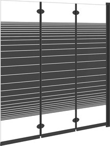 Skládací sprchová zástěna 3 panely 130 x 130 cm ESG černá 151864