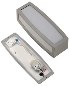 SLV 230084 Meridian box, nástěnné venkovní svítidlo se senzorem, 1x20W, stříbrnošedá, 37cm, IP54