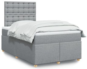 Box spring postel s matrací světle šedá 120 x 200 cm textil 3293561